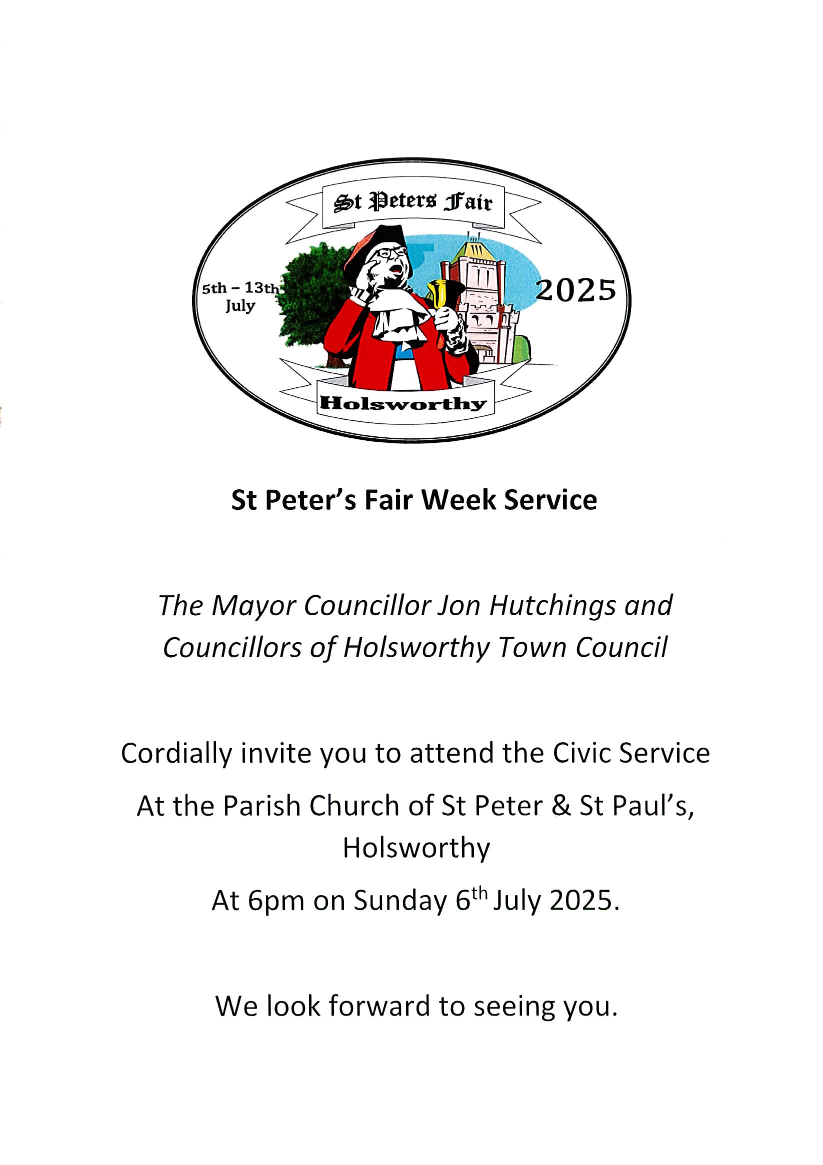 Civic Service - Sunday 6th July 2025 - Holsworthy Town Council