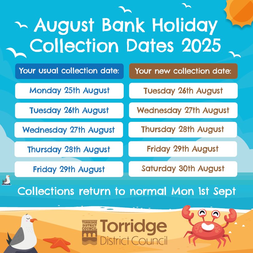 Recycling Dates - August Bank Holiday - Holsworthy Town Council