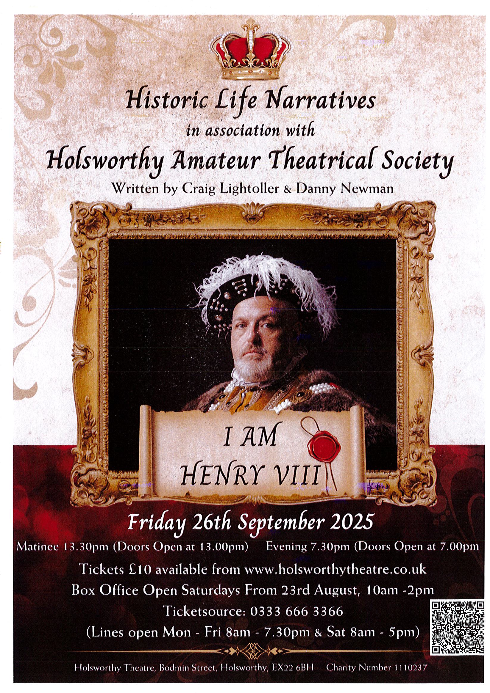 I am Henry VIII - HATS production - Holsworthy Town Council